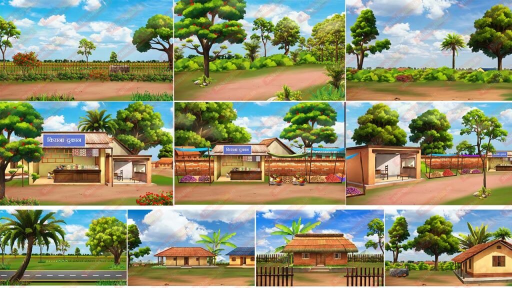 Premium Village Background – PSD/PSB file (Pack of 50)