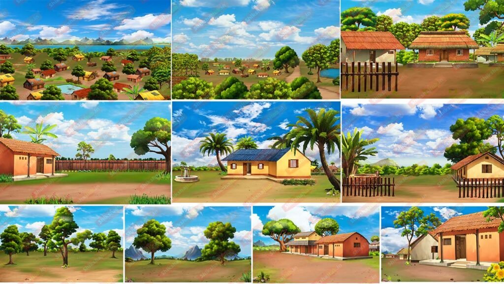 Premium Village Background – PSD/PSB file (Pack of 50)
