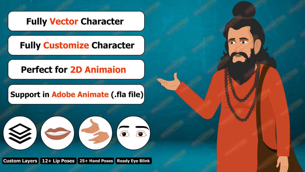 Indian Sadhu Vector Character (Fla File)