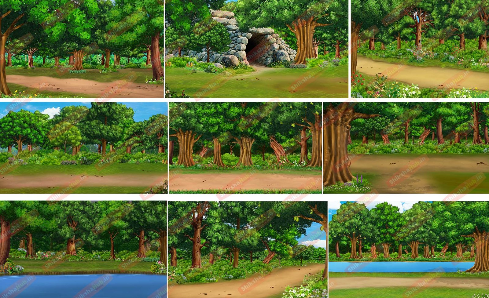 Premium Cinematic Village, Khet & Jungle Background – PSD File (Pack of 50)